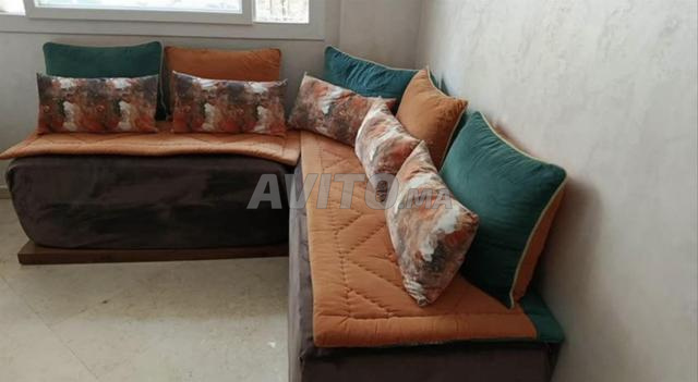 Salon L deux faces en daim | Meubles à Casablanca | Avito.ma